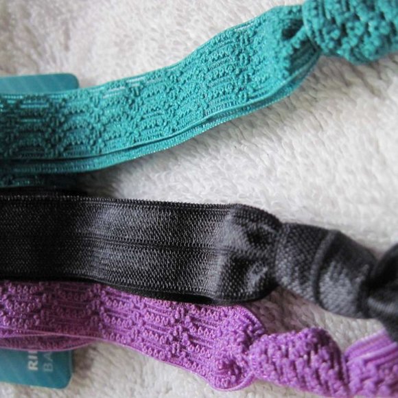 Goody | Accessories | 3 Goody Ouchless Ribbon Headwraps Black Teal ...